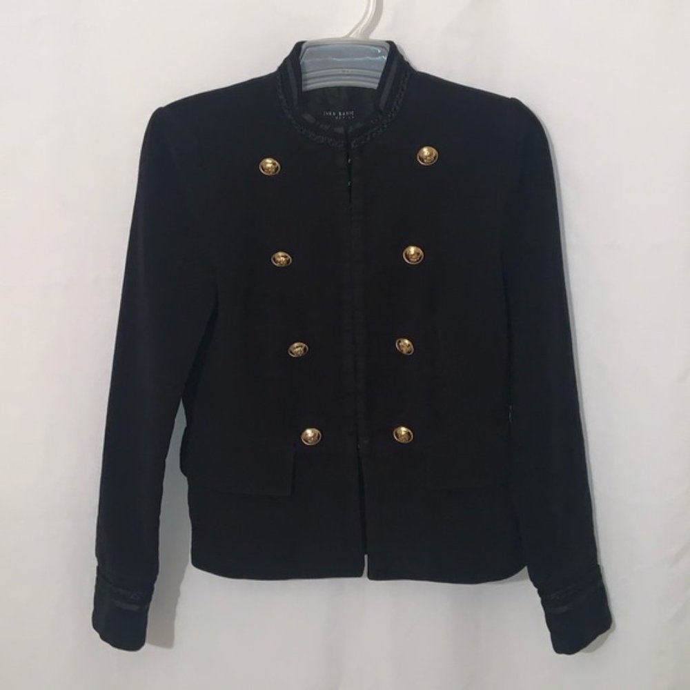 Zara Military Jacket Fitted Gold Button Blazer - Gem